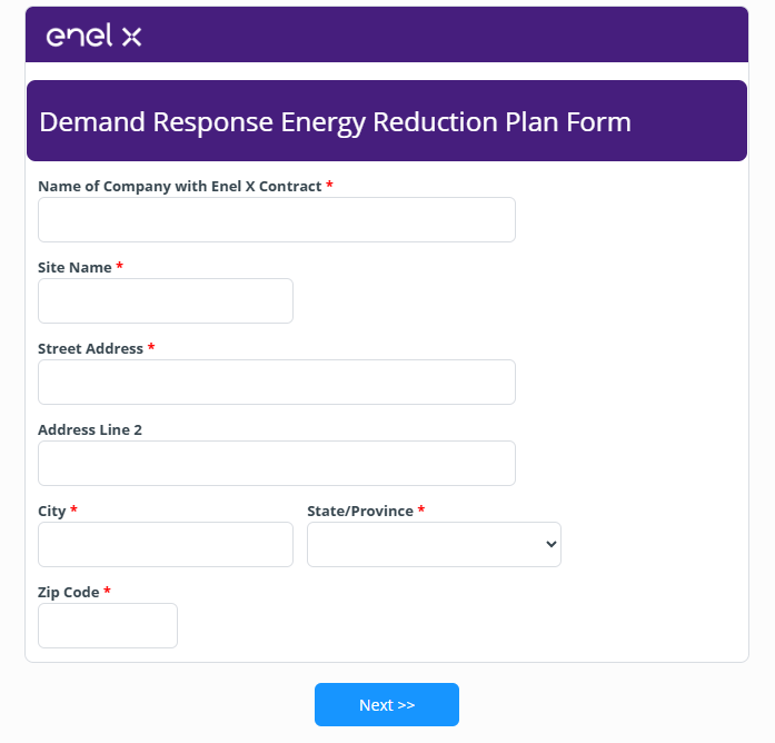 Onboarding Portal: Submit Energy Reduction Plan – Enel North America